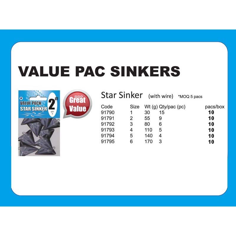 Star Sinkers – tackleaddiction.com.au